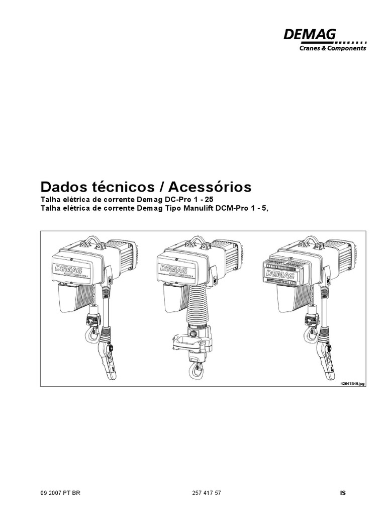 Manual Talhas Demag DC-Pro e Manulift | PDF | Engenharia Mecânica ...