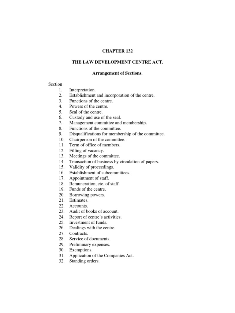 Law Development Act Chapter - 132 | PDF | Financial Statement | Committee