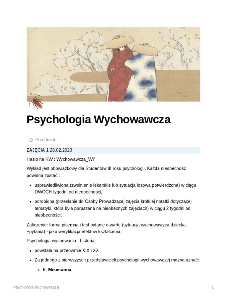 Psychologia Wychowawcza | PDF