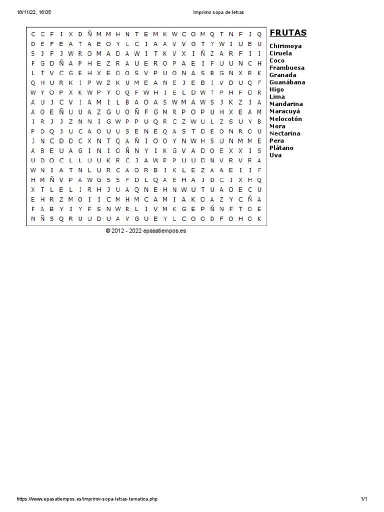 Imprimir sopa de letras 2 | PDF