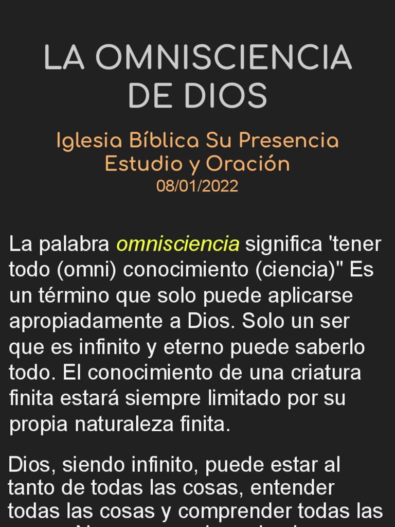 La Omnisciencia de Dios: Un Estudio | PDF | Dios | Omnipotencia