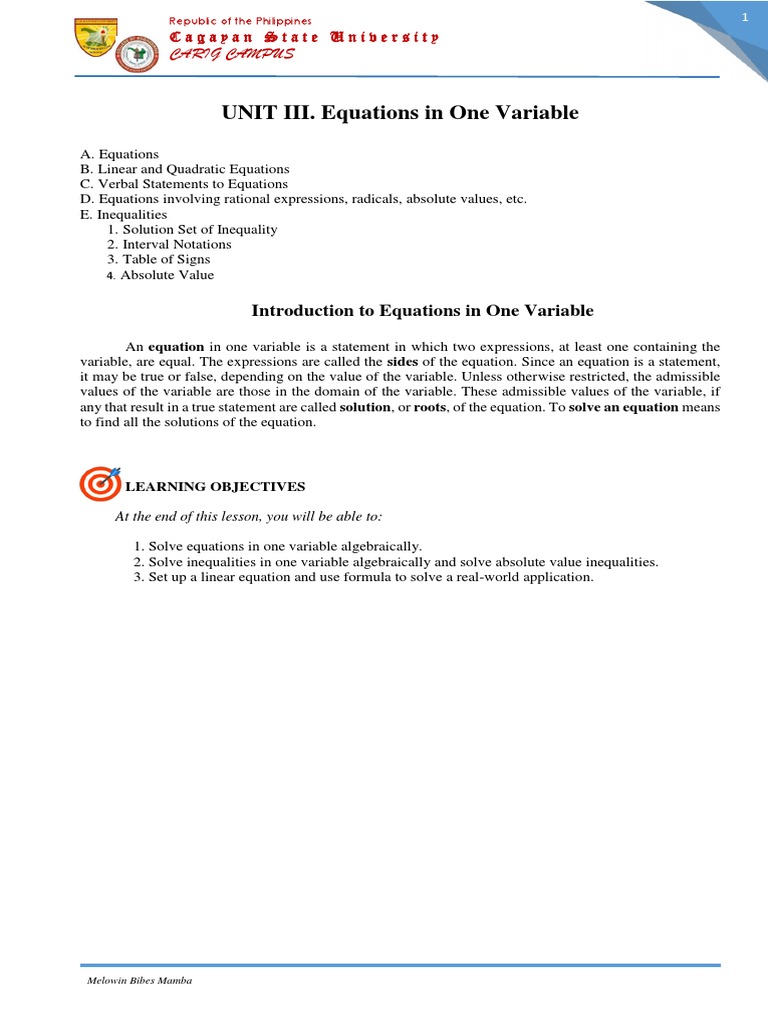 Mathematics For Engineers - Unit 3-1 | Download Free PDF | Equations ...