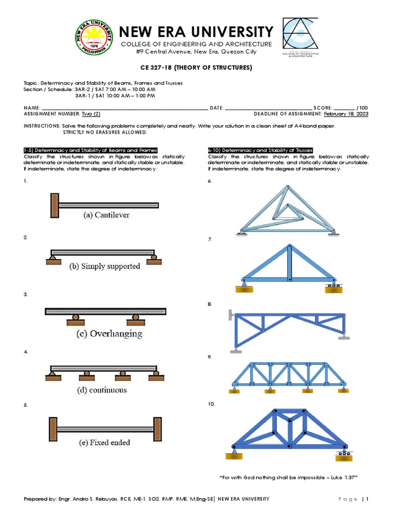 Assignment #2 (Theory of Structures) | PDF