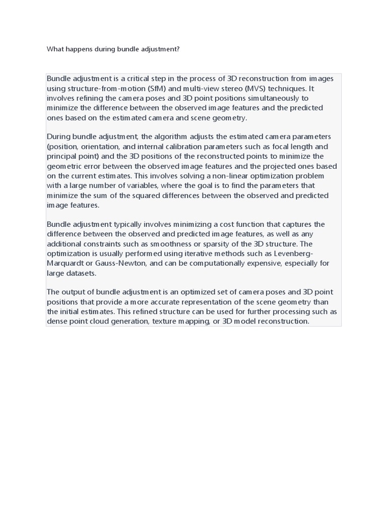 Bundle Adjustment | PDF