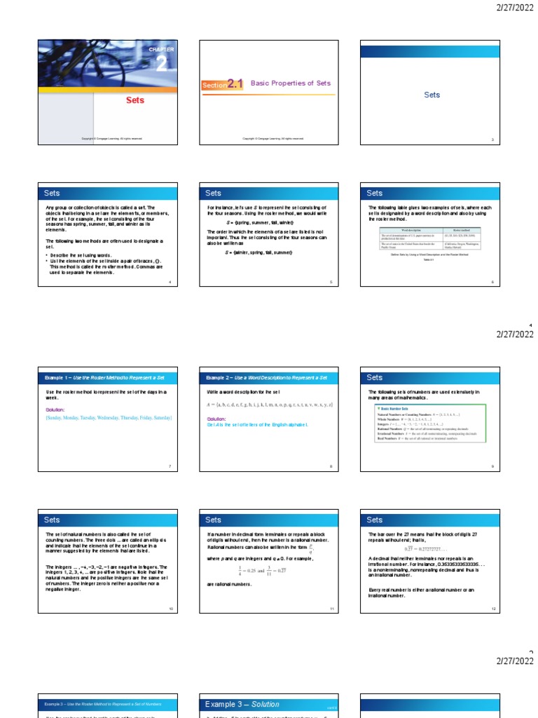 MMW Chapter 2 Language of Set-1 | PDF | Set (Mathematics) | Numbers