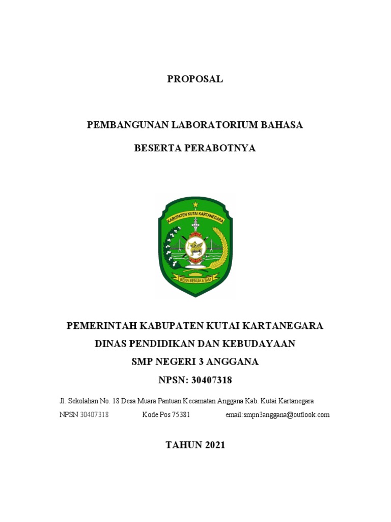 SMPN 3 Anggana - Proposal Pembangunan Lab Bahasa 1.0 | PDF