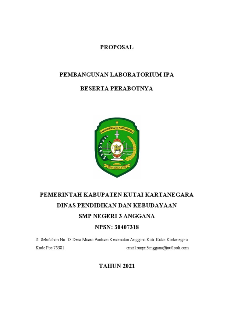 SMPN 3 Anggana - Proposal Pembangunan Lab Ipa 4.0 | PDF