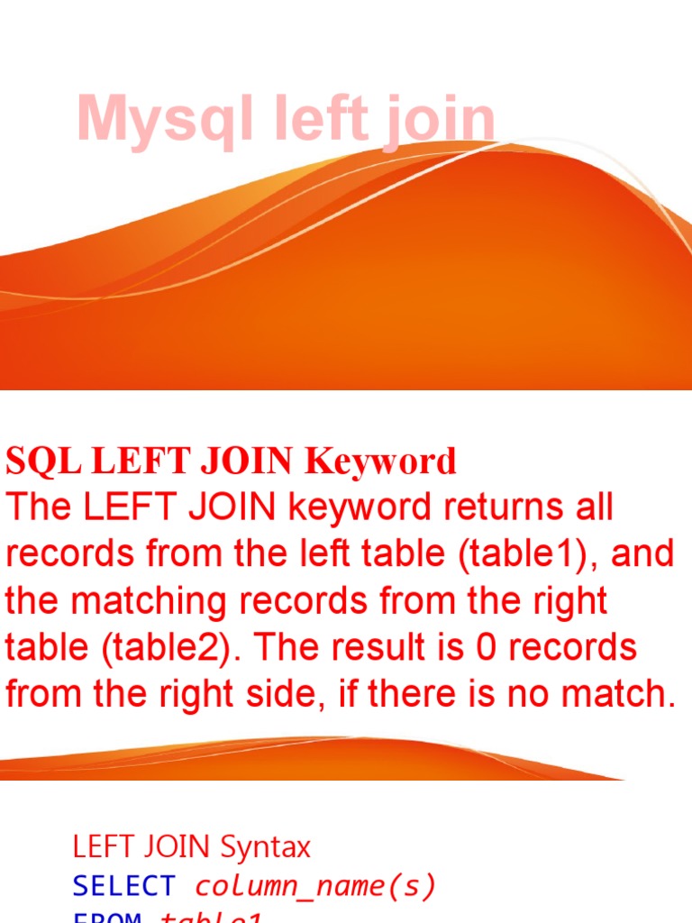 Mysql Left Join | PDF