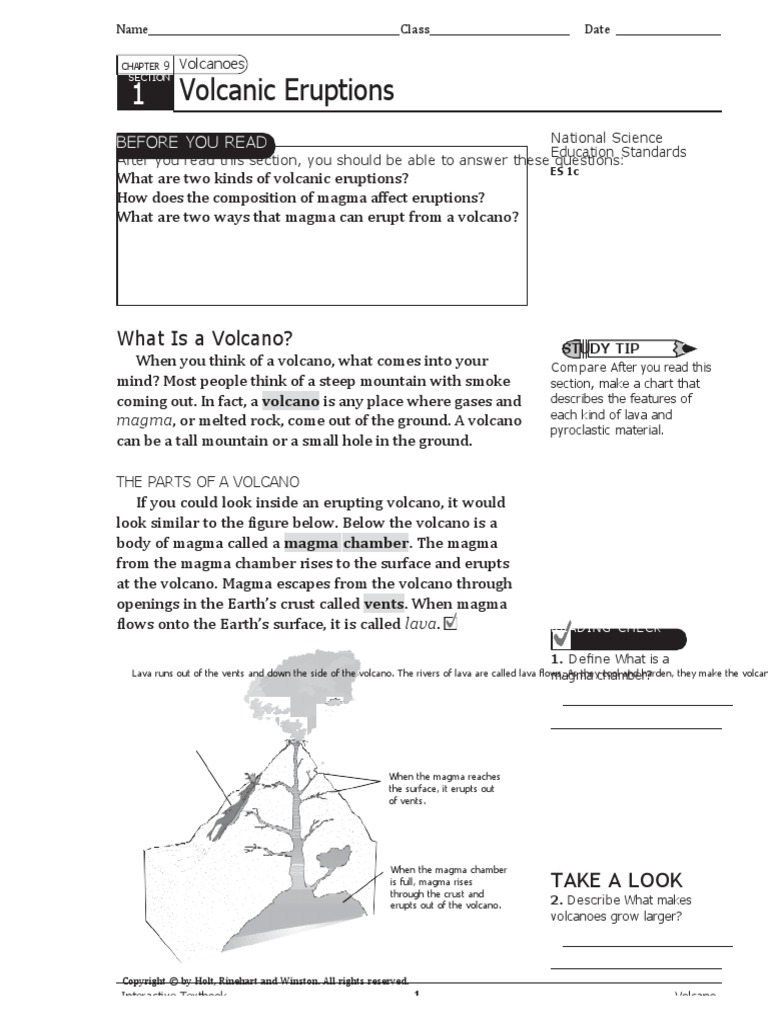 Chapter 9 Volcanoes | PDF | Volcano | Types Of Volcanic Eruptions