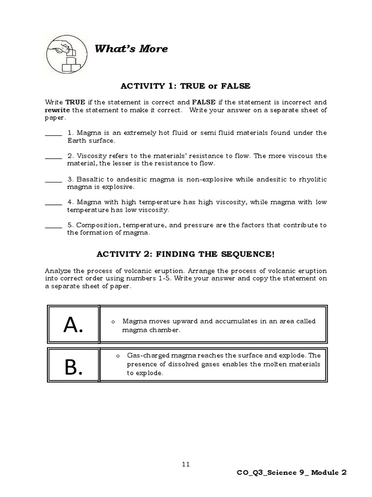 Volcanic Eruption Activity Worksheet | PDF | Magma | Volcano
