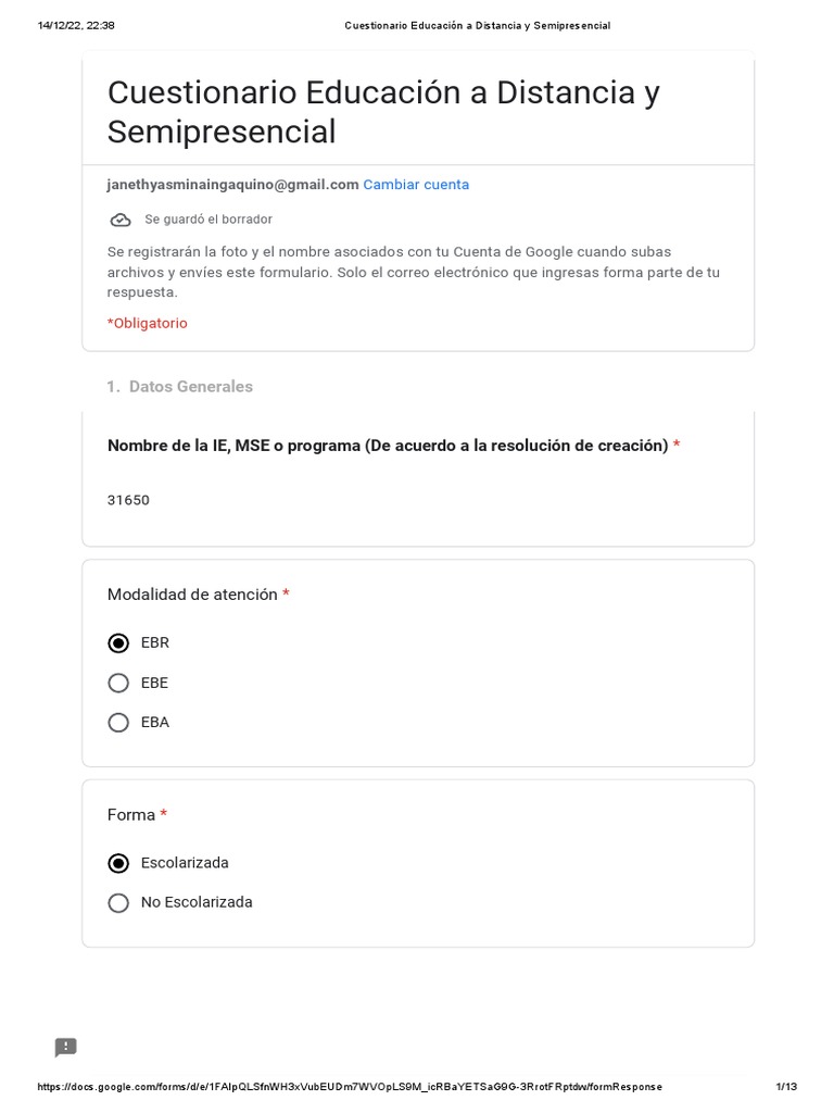 Cuestionario Educación A Distancia y Semipresencial | PDF