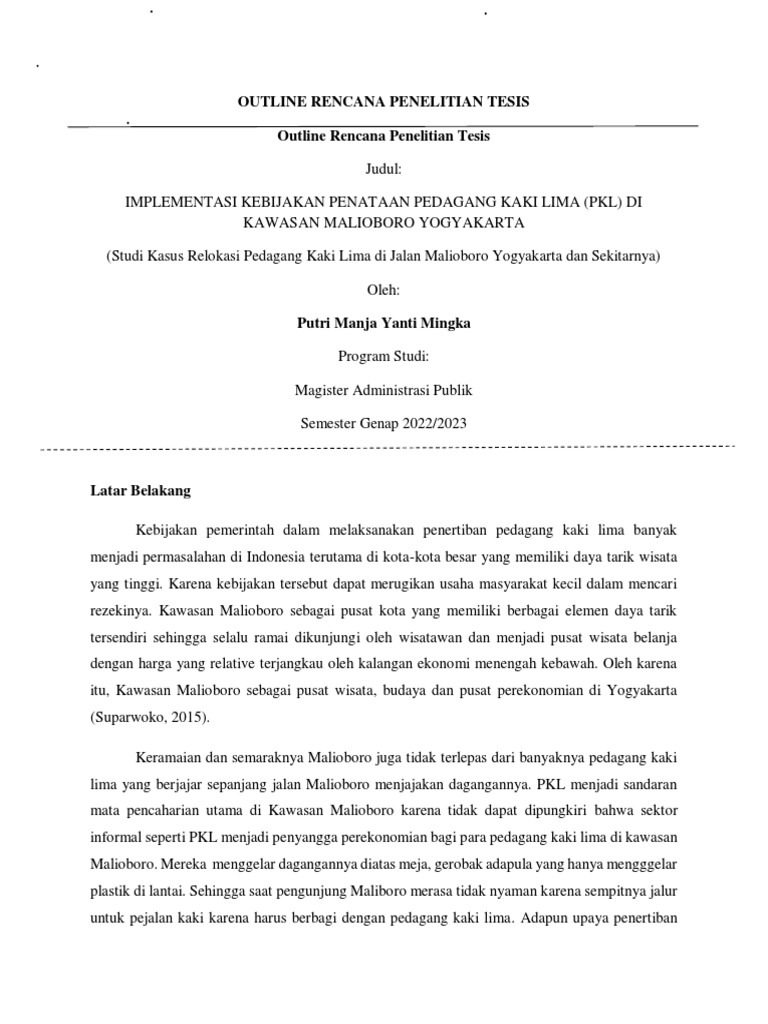 Outline Rencana Penelitian Tesis PDF | PDF