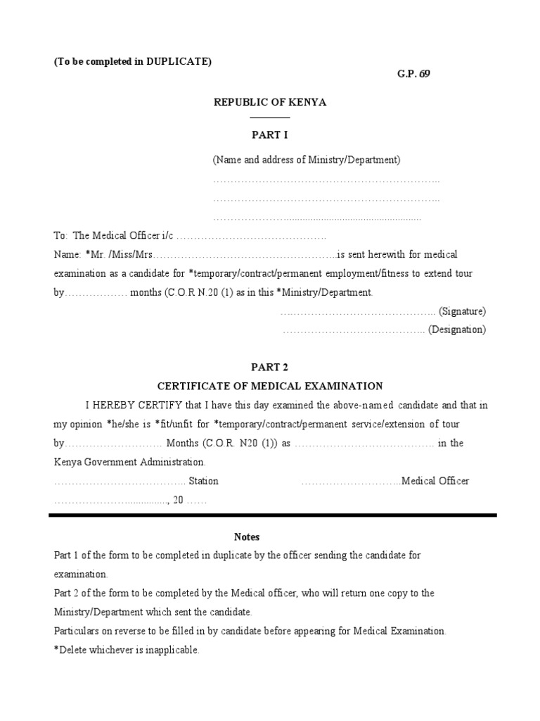 Gp-69-Form-Medical-Examination Final | PDF | Clinical Medicine ...