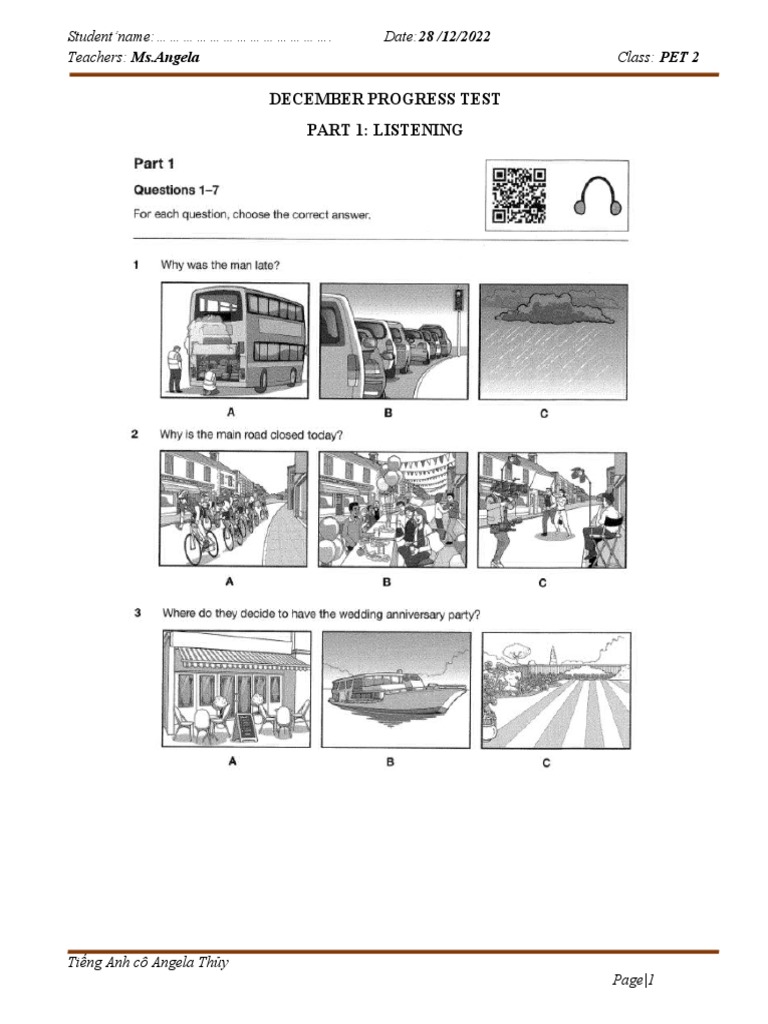 Dec Progress Test | PDF | Acupuncture | Natural Environment