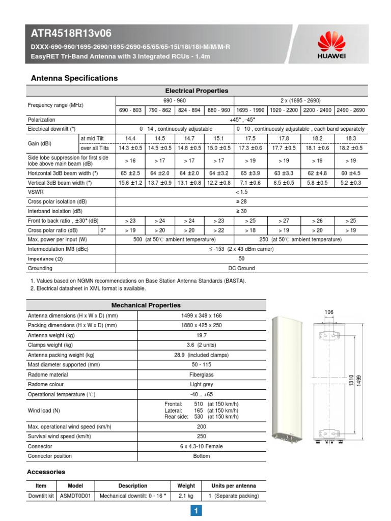 ANT-ATR4518R13v06-1805-001 Datasheet | PDF | Electrical Engineering | Electromagnetism