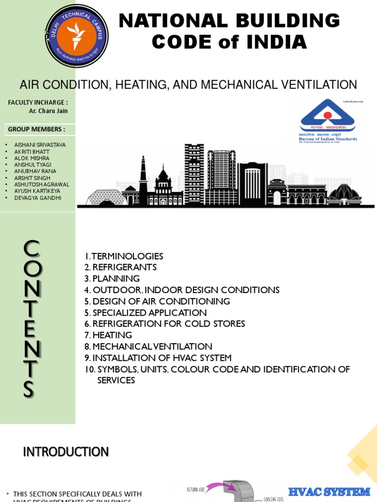 DEVAGYA GANDHI OF CLASS 3-B Air Conditioning PPT FROM NATIONAL BUILDING CODE OF INDIA | PDF ...
