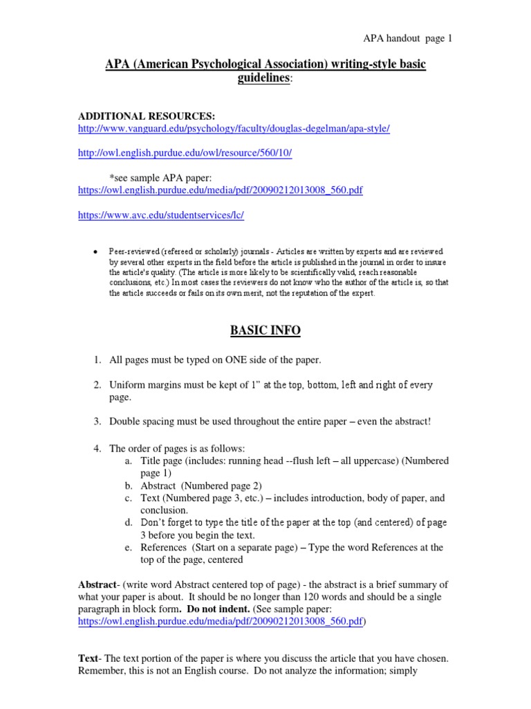 Apa Format Guide Pdf Abstract Summary Apa Style