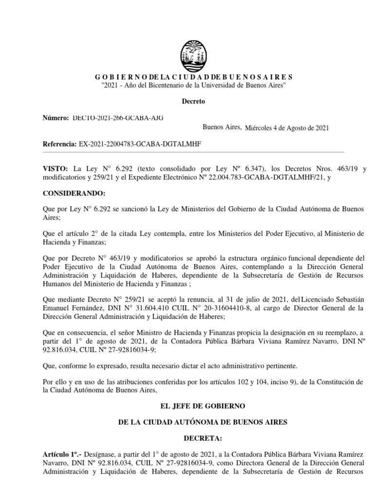 Decre 2021 22871006 Gcaba Ajg | PDF | Buenos Aires | Gobierno