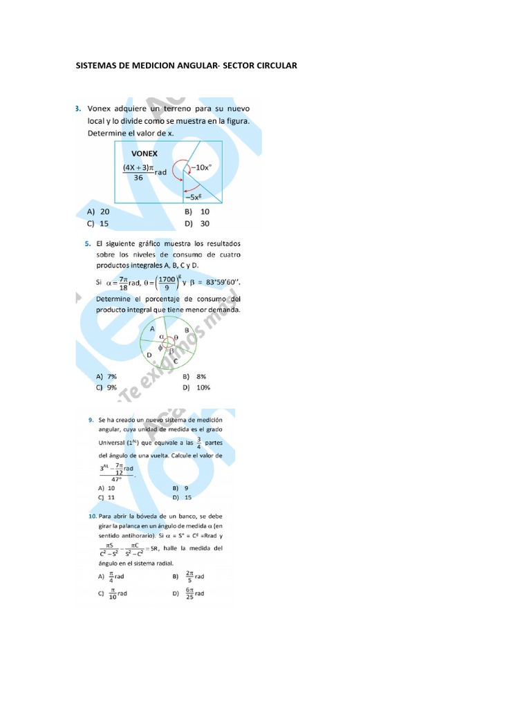 Sistemas de Medicion Angular-Sector Circular | PDF Sistemas de Medicion Angular-Sector Circular | PDF