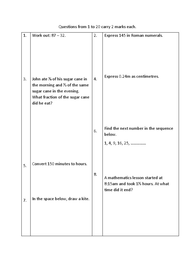 End of Sept P6 MTC Term Iii | PDF | Mathematics | Elementary Mathematics