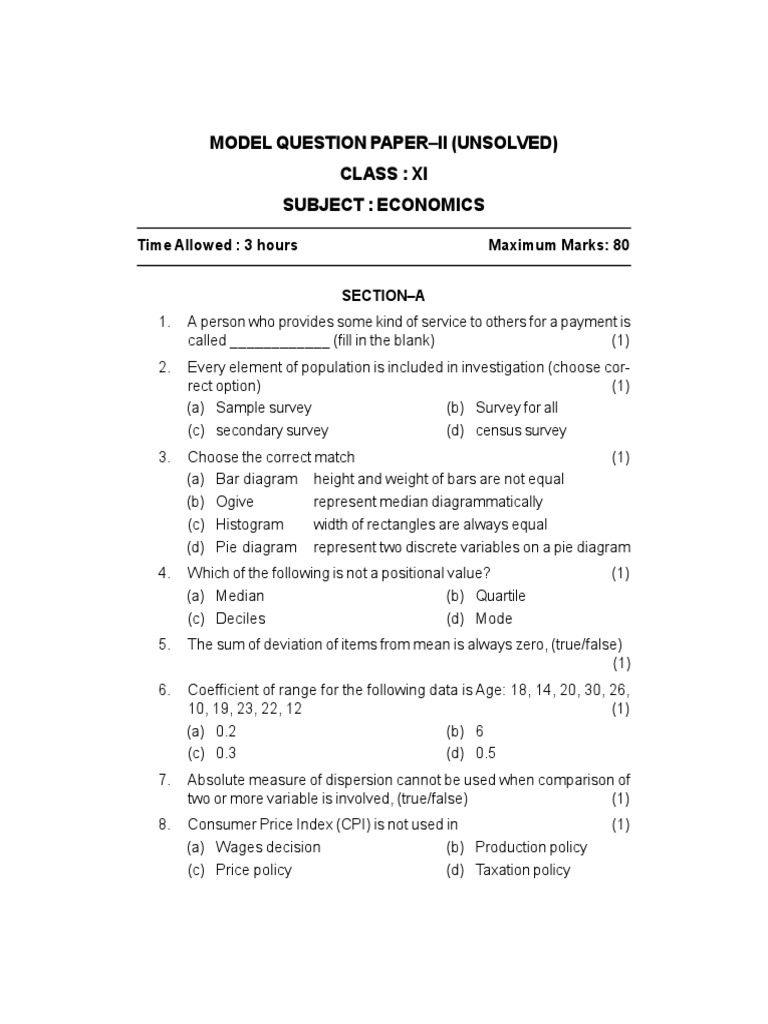 Class 11 Sample Papers Economics 2023 1 PDF | PDF | Demand | Demand Curve