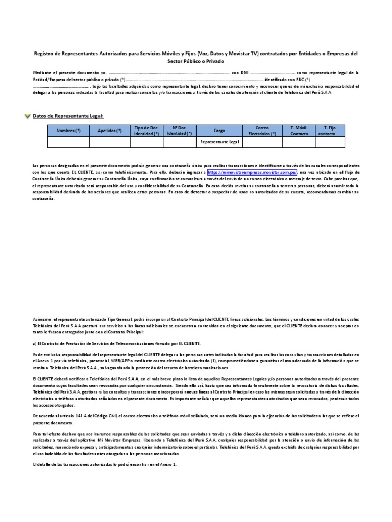 PDF - MAY - Formato Representante Autorizado 250522 | PDF | Teléfonos ...