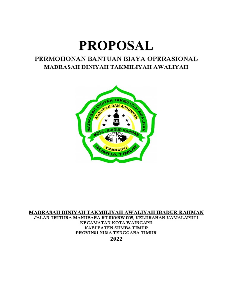 Mdta Proposal Bantuan 2022 | PDF | Karier & Perkembangan