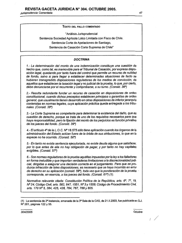 Sentencia Agricola Lolco. Araucaria. C.suprema | PDF
