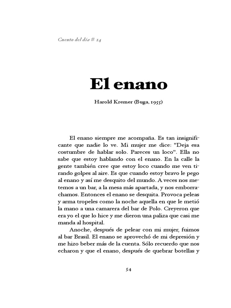 El Enano - Harold Kremer | PDF