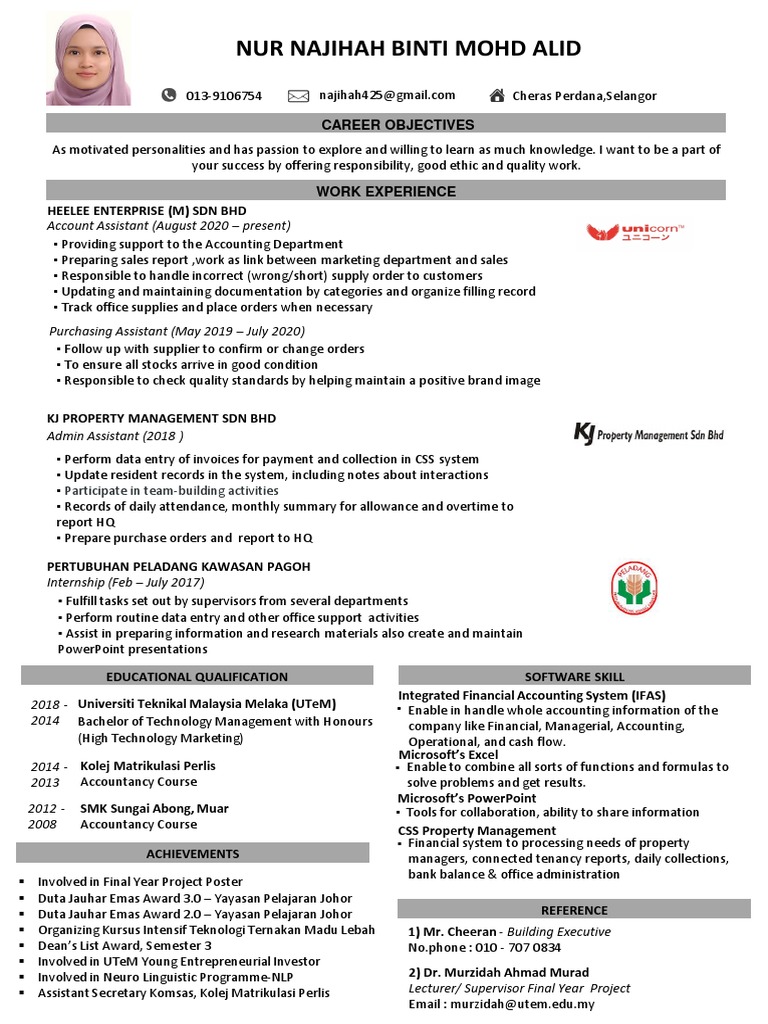 Resume - Nur Najihah PDF | PDF | Computing | Business Economics