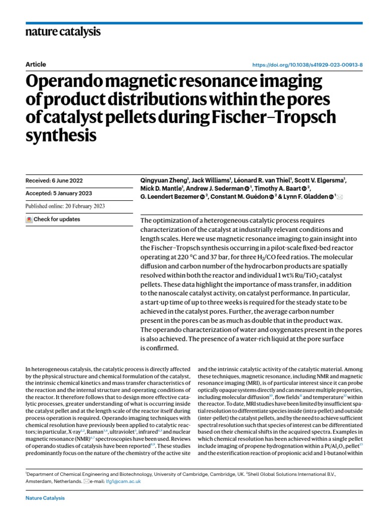 Operando Magnetic Resonance Imaging of Product Distributions Within The ...