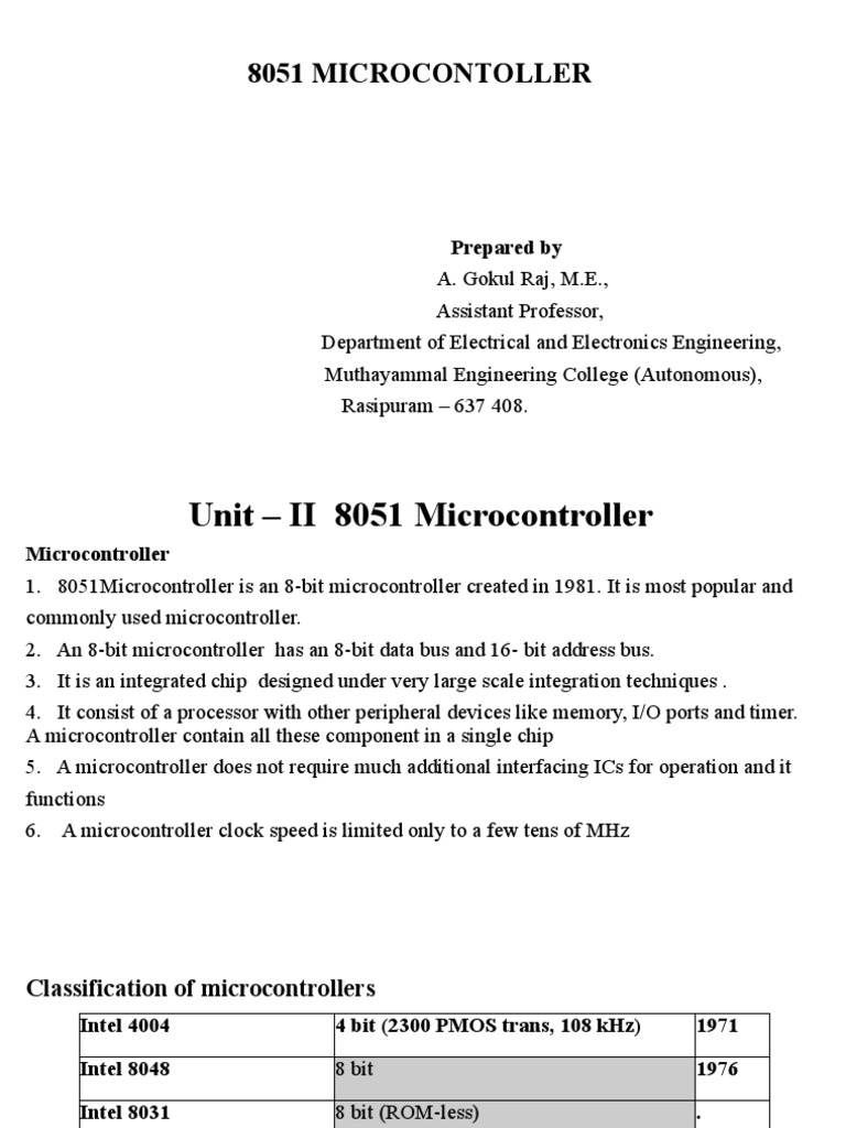 8051 Microcontroller | PDF | Microcontroller | Digital Electronics 8051 Microcontroller | PDF | Microcontroller | Digital Electronics