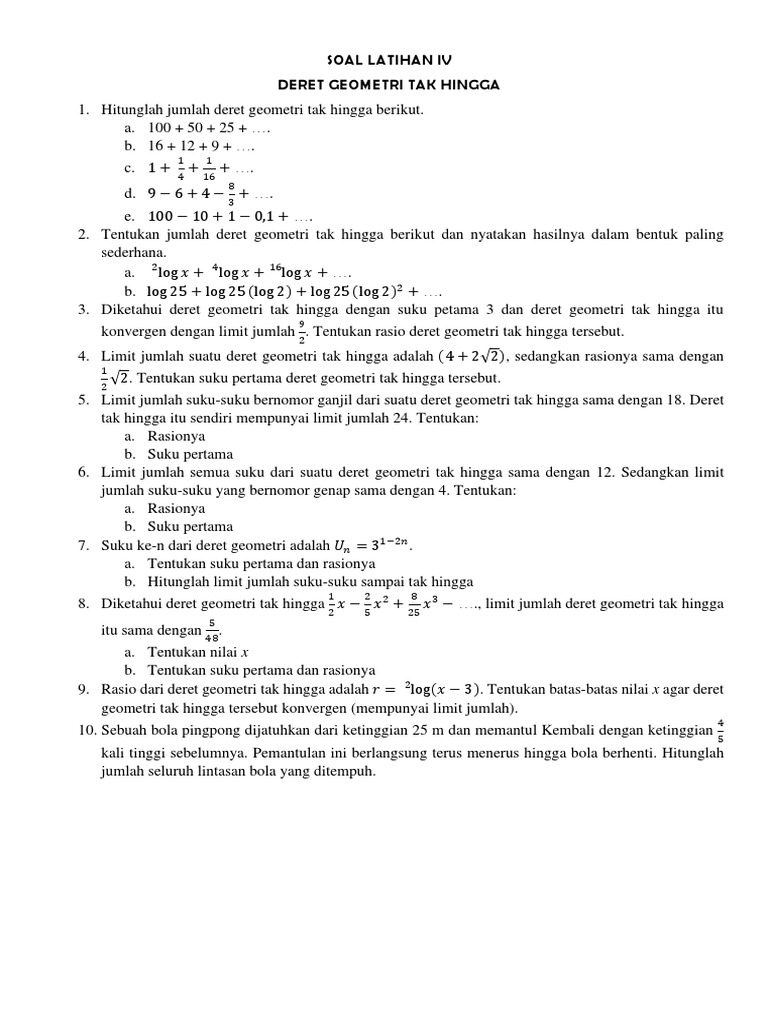 DERET GEOMETRI TAK HINGGA | PDF