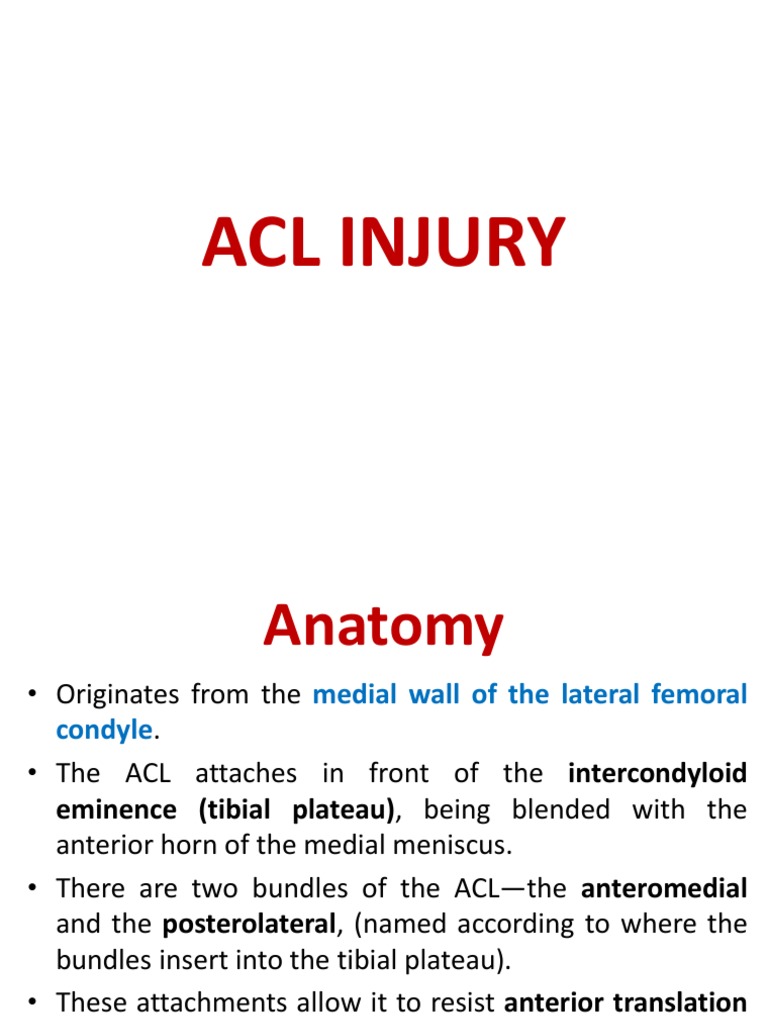 ACL Injury | PDF | Knee | Limbs (Anatomy)
