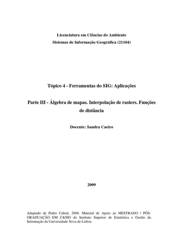 Algebra de Mapas | PDF | Sistema de informações geográficas | Geografia