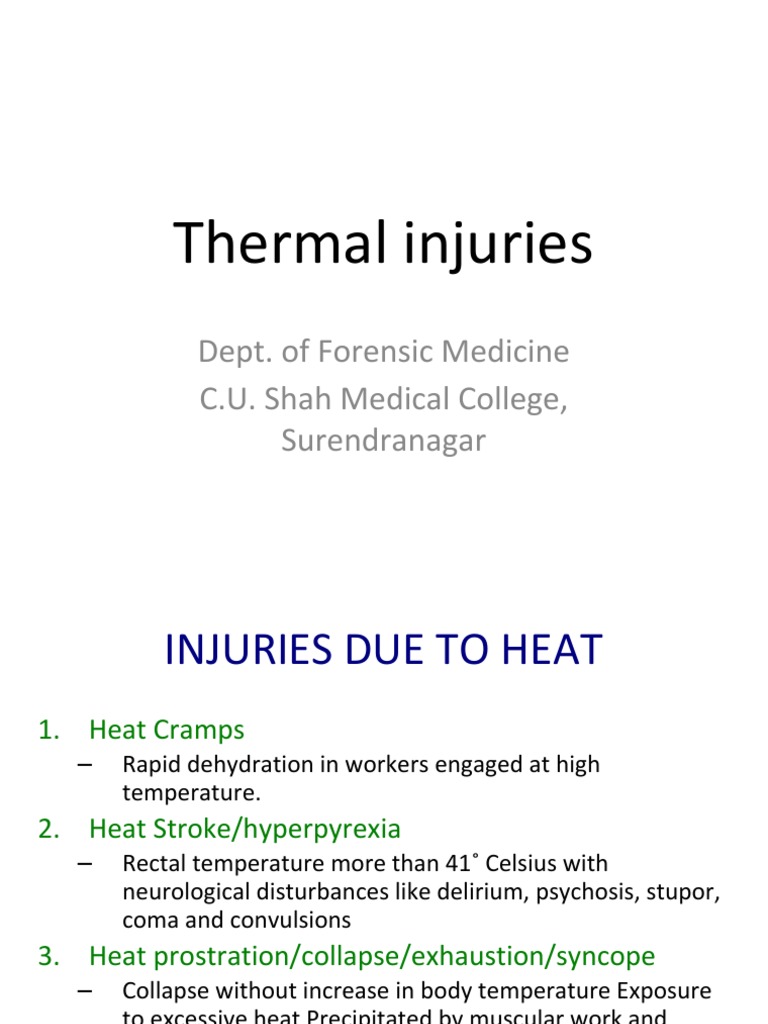 Thermal Injuries PDF | PDF | Injury | Burn