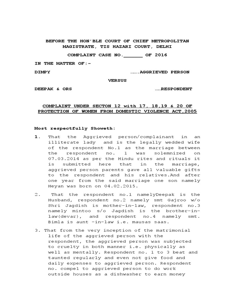 Dimpy VS Deepak | PDF | Affidavit | Ex Parte