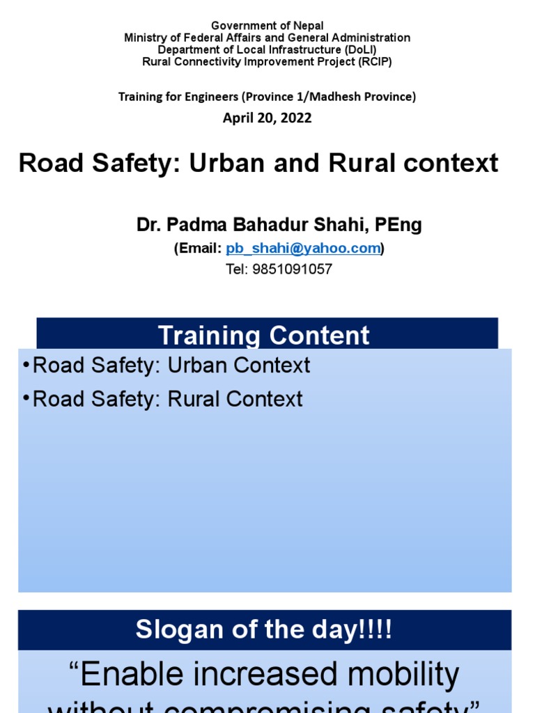 Safety For Urban and Rural Roads | PDF | Road Traffic Safety | Driving