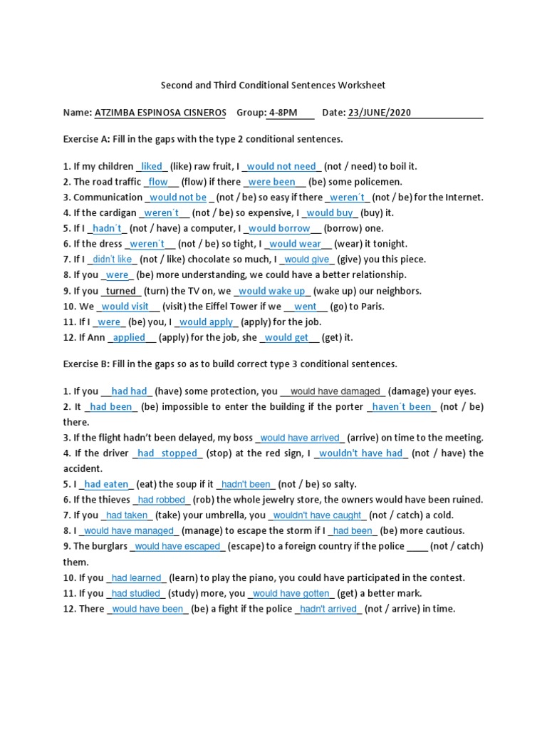 Second and Third Conditional Sentences | PDF