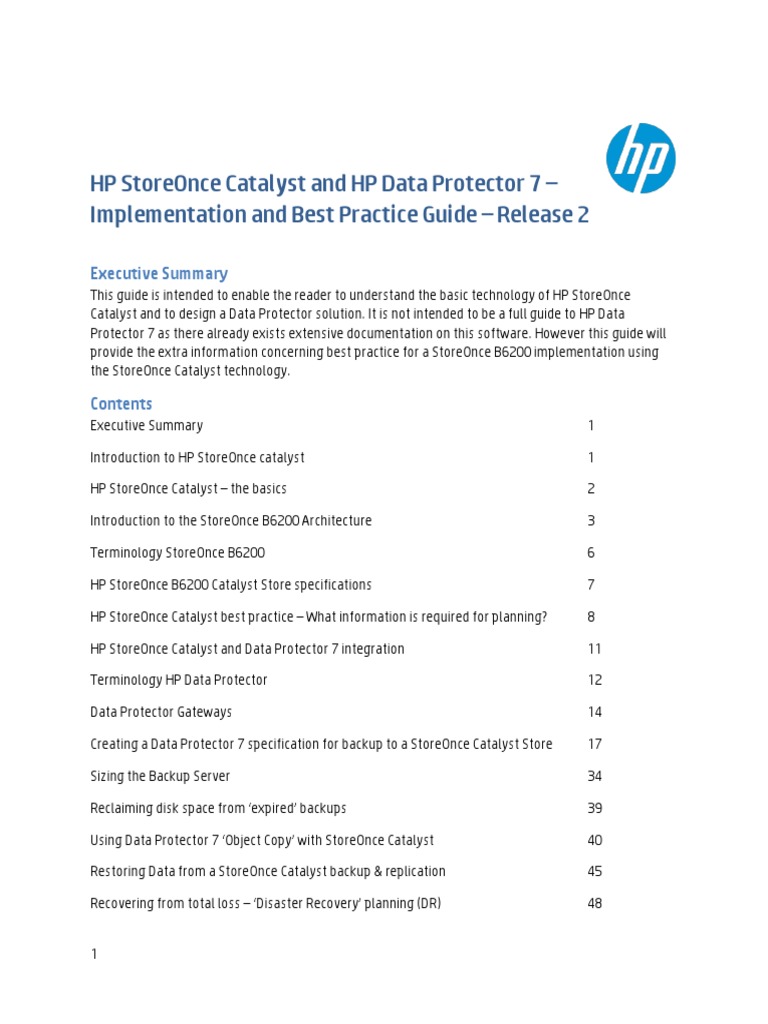 HP StoreOnce Catalyst Best Practice With DP | PDF | Backup | Computer Network