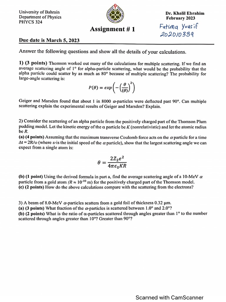 Atomic Assignment 1 - Fatima | PDF