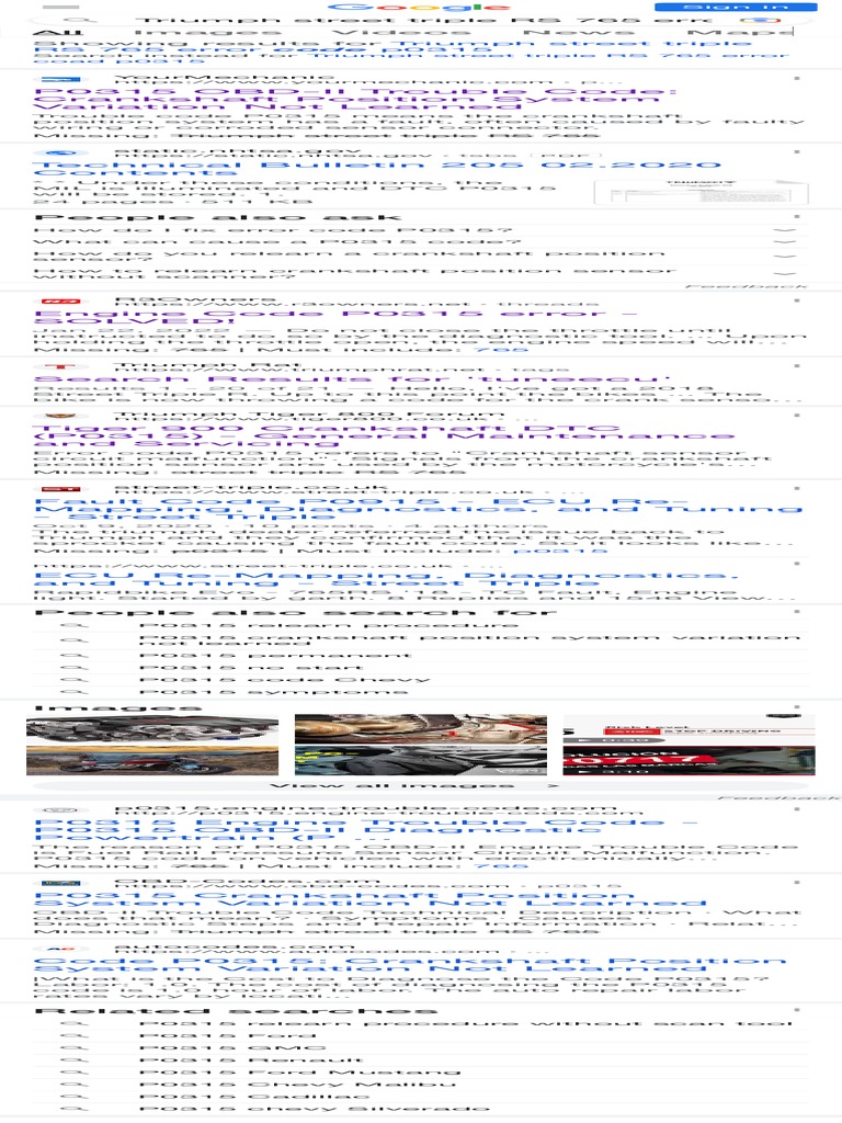 Triumph Street Triple RS 765 Error Coad p0315 - Google Search PDF | PDF | Mechanical Engineering ...