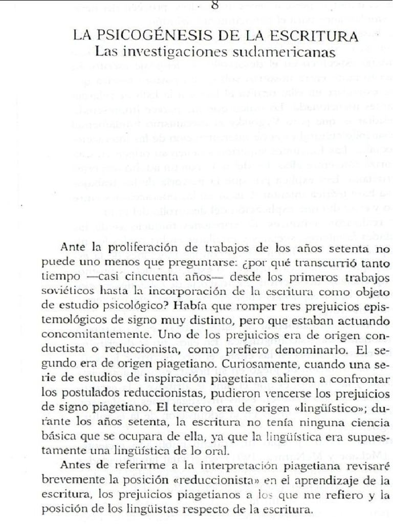 Psicogénesis de La Escritura | PDF