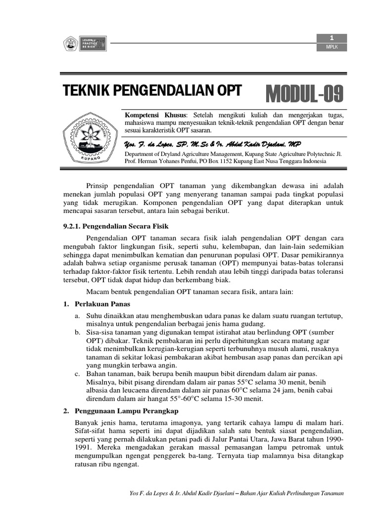Teknik Pengendalian OPT | PDF