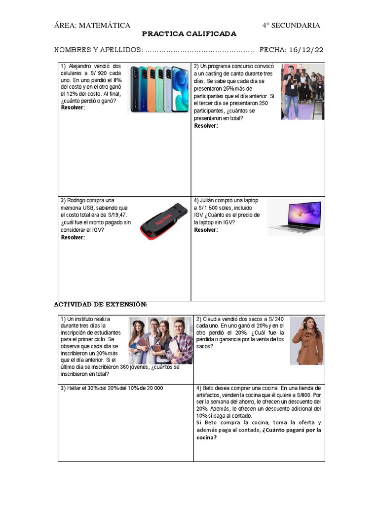 Practica Calificada 4to PDF | PDF