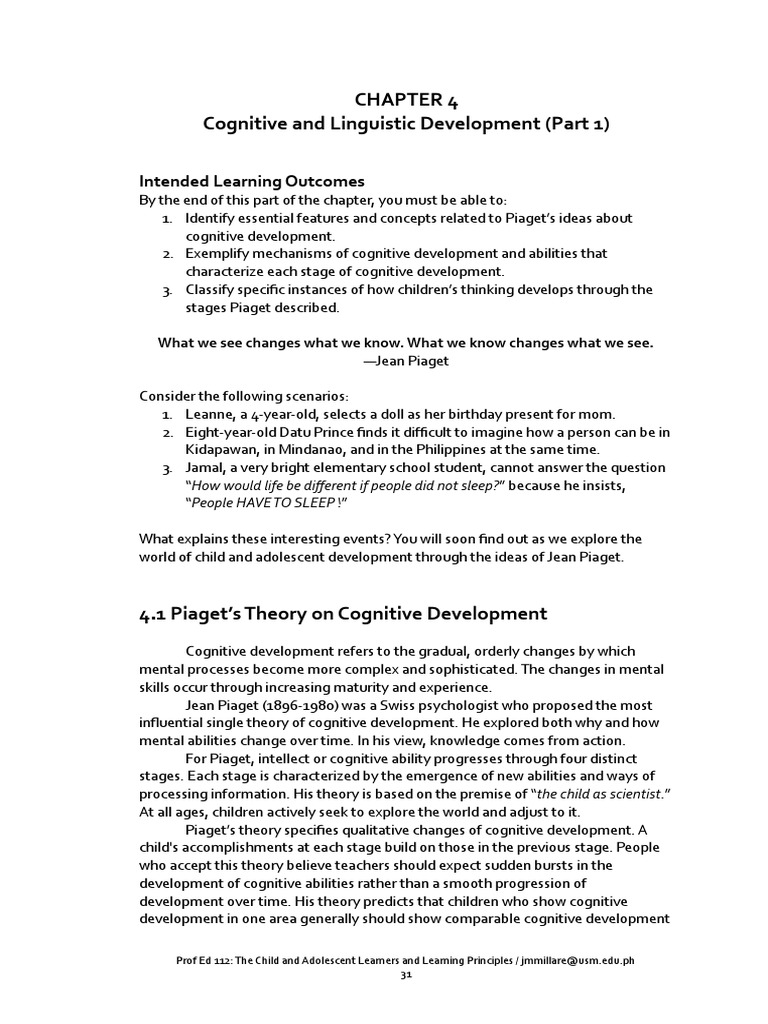 112 W7 8 4 Cognitive Development Part 1 1 | PDF | Cognitive Development | Thought