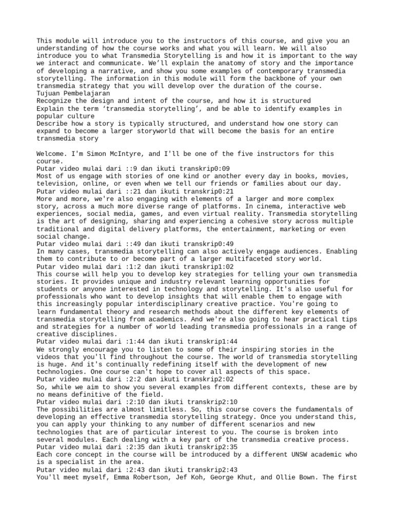 Transmedia | PDF | Storytelling | Narrative