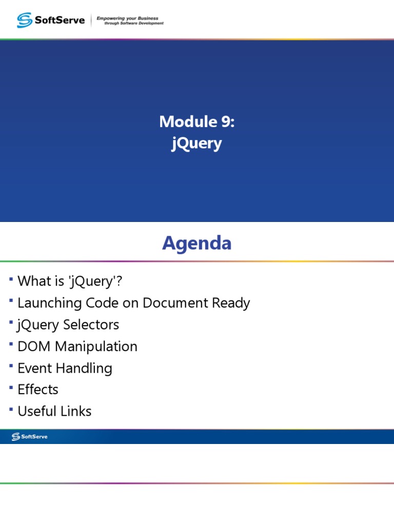 Introduction To JQuery | PDF | J Query | Software Development