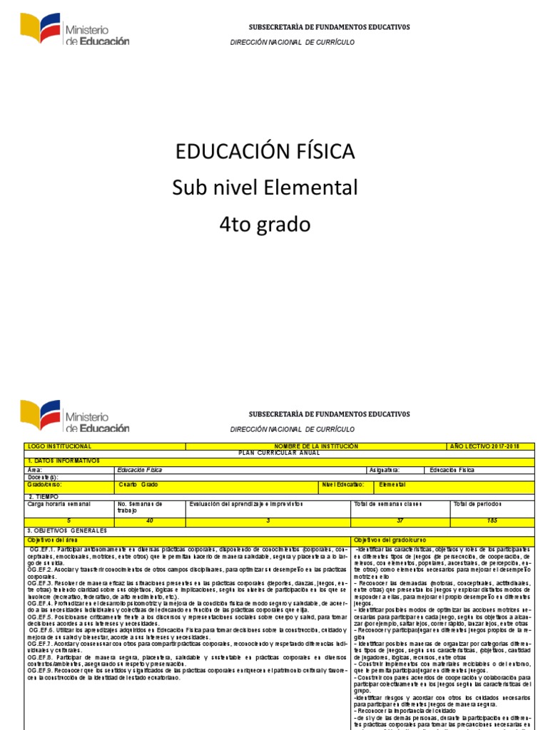 Pca de E. Fisica | PDF | Bailes | Plan de estudios