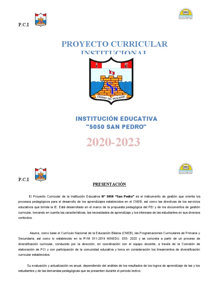 PCI - AVANCE - 07 de Marzo | PDF | Plan de estudios | Enseñando